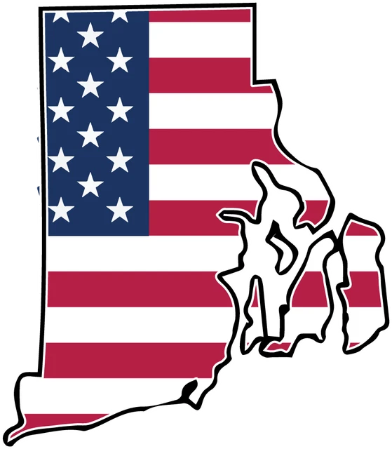 DOPASTICKER State Of Rhode Island Flag Map Sticker Decal Usa Rhode ...