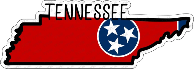 DOPASTICKER State Of Tennessee Flag Map Sticker Decal Usa Tennessee ...