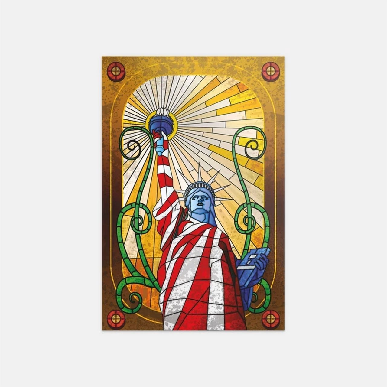 DOPASTICKER Statue Of Liberty Stained Glass Sticker Decal Phone Decal ...