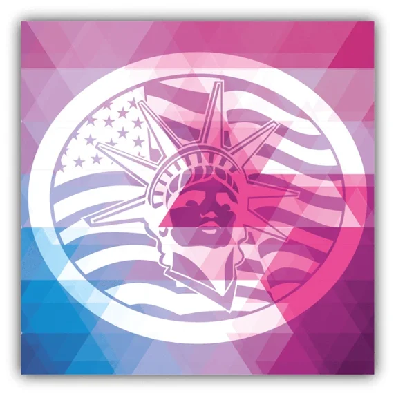 DOPASTICKER Statue Of Liberty Usa Flag Sticker Decal Phone Decal Water ...