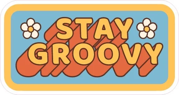 DOPASTICKER Stay Groovy License Plate Style Window Decal Multiple Size ...