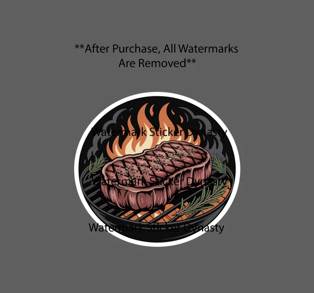 DOPASTICKER Steak Sticker Grill Food Gym Health Grilling Home Sticker ...