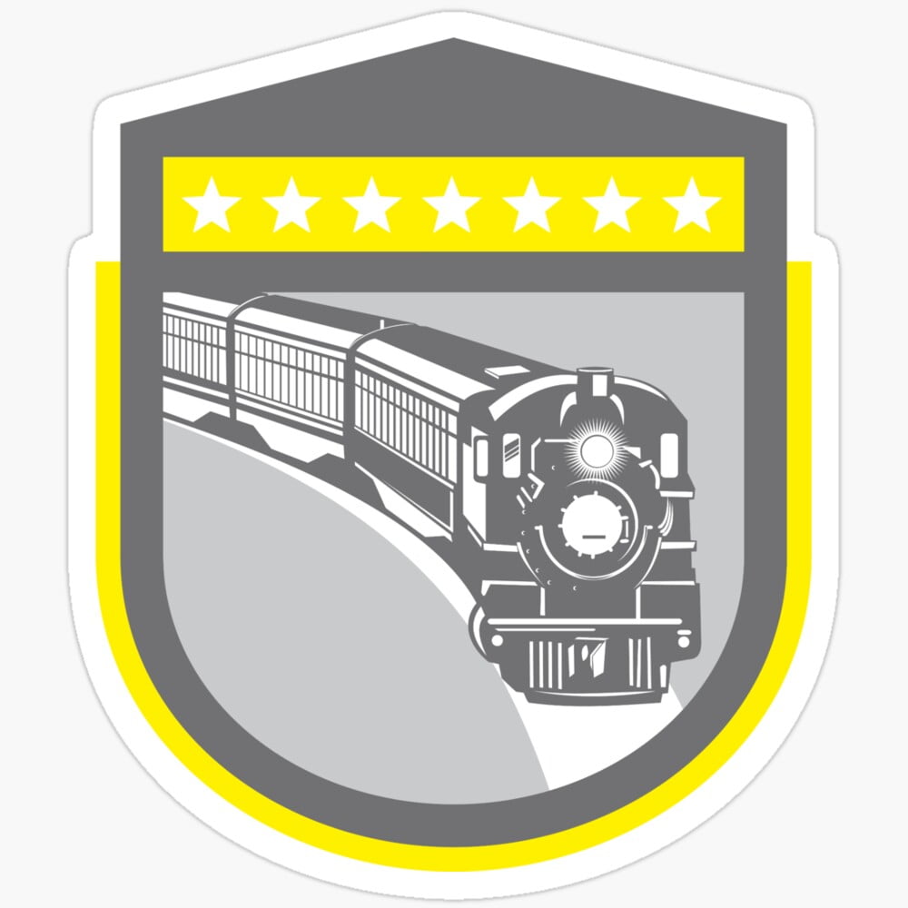 DOPASTICKER Steam Train Locomotive Retro Shield Sticker Phone Decal ...