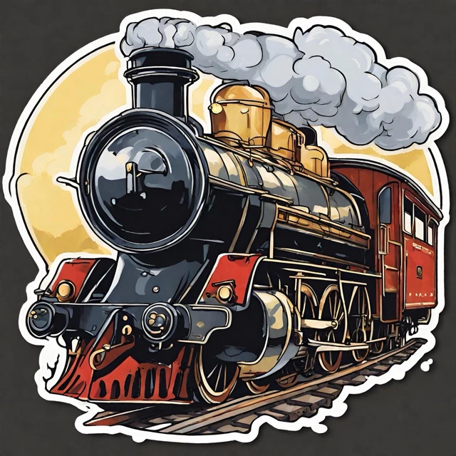 DOPASTICKER Steam Train Sticker Phone Decal Water Bottle Stickers, Cars ...