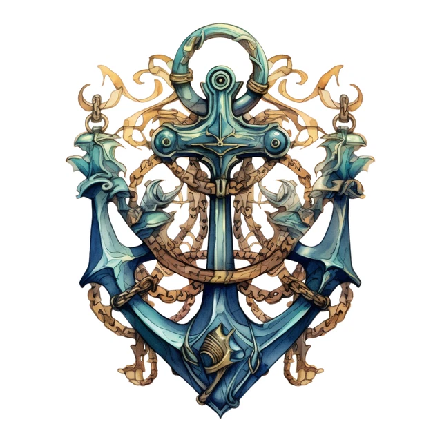 DOPASTICKER Steampunk Anchor Sticker Clockwork Gears Science Fiction ...