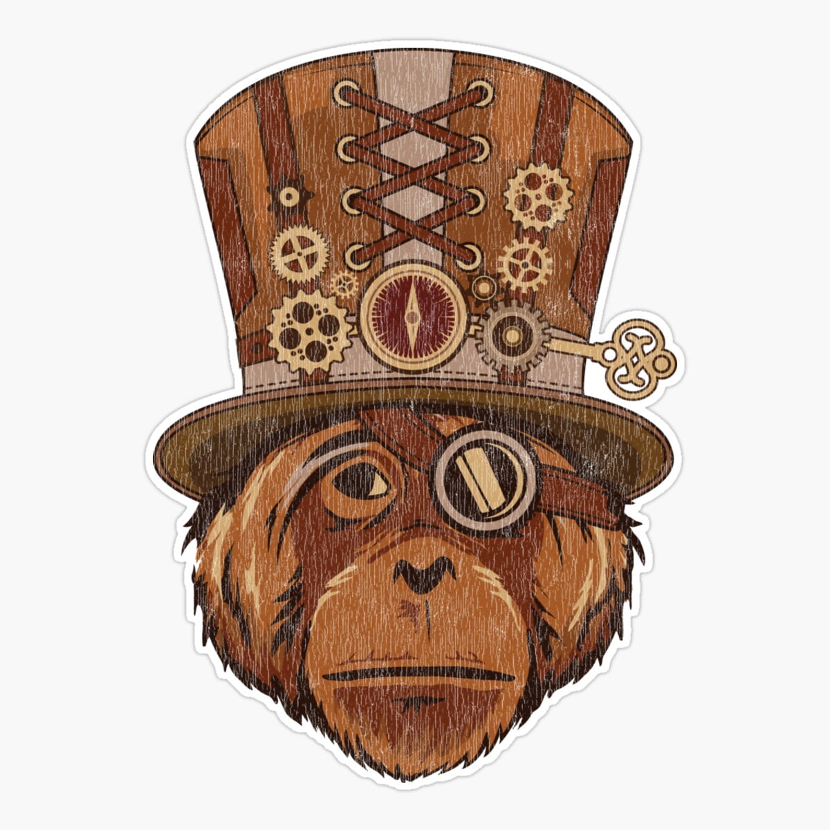 DOPASTICKER Steampunk Animal Orangutan Art Gift Sticker, Phone Sticker ...