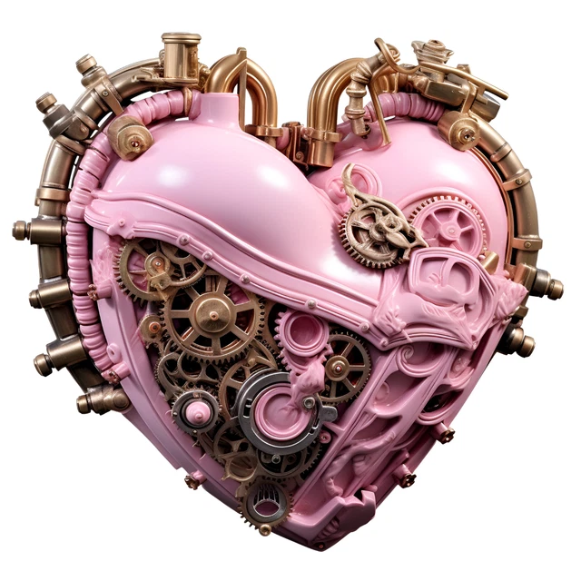 DOPASTICKER Steampunk Heart Sticker Love Pink Gear Victorian Clockwork ...