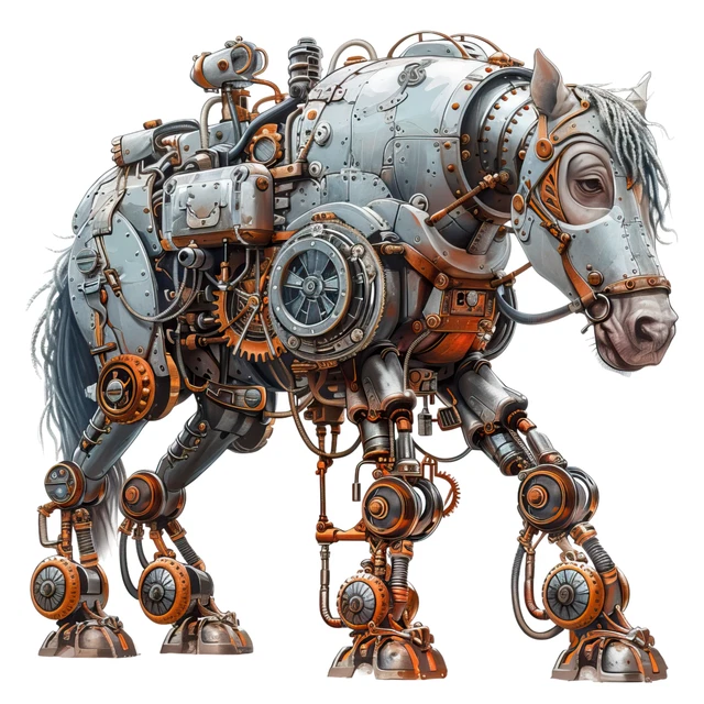 DOPASTICKER Steampunk Horse Sticker Clockwork Gear Science Fiction ...