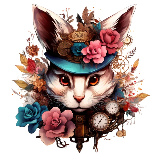 DOPASTICKER Steampunk Rabbit Sticker Clockwork Gear Science Fiction ...