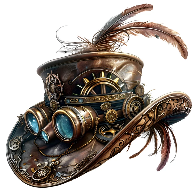 DOPASTICKER Steampunk Top Hat Sticker Clockwork Gear Diesel Fiction Industrial Phone Decal Water ...