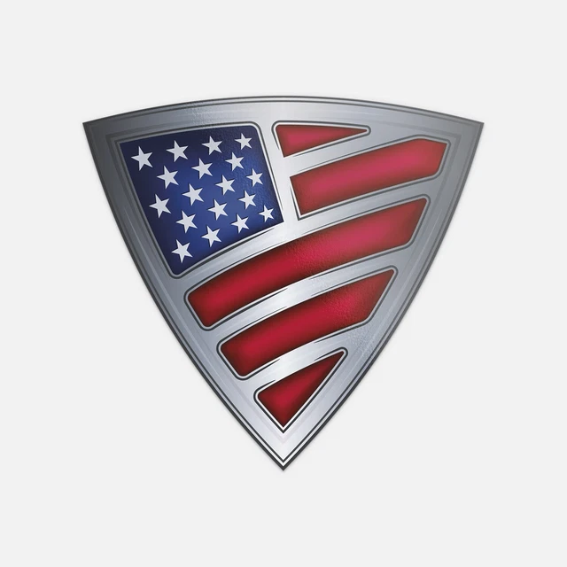 DOPASTICKER Steel Shield Usa Flag Sticker Decal Phone Decal Water ...