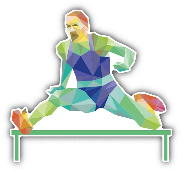 DOPASTICKER Steeplechase Runner Athletics Triangulated Sport Sticker ...