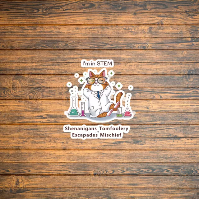 DOPASTICKER I'M In Stem - Science Cat Sticker - Cute Chemistry Lab ...
