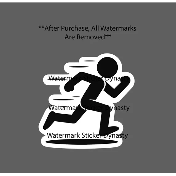 DOPASTICKER Stick Figure Running Stickerprint Track Health Gym Sticker ...