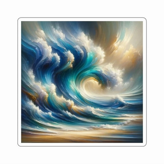 DOPASTICKER Sticker Abstract Ocean Wave Artwork Abstract Expressionism ...