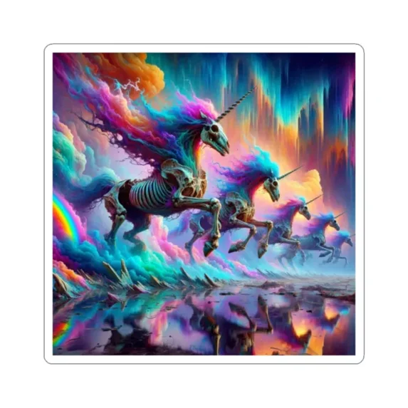 DOPASTICKER Sticker Acid-Wash Unicorn Apocalypse- Design Preview Only ...