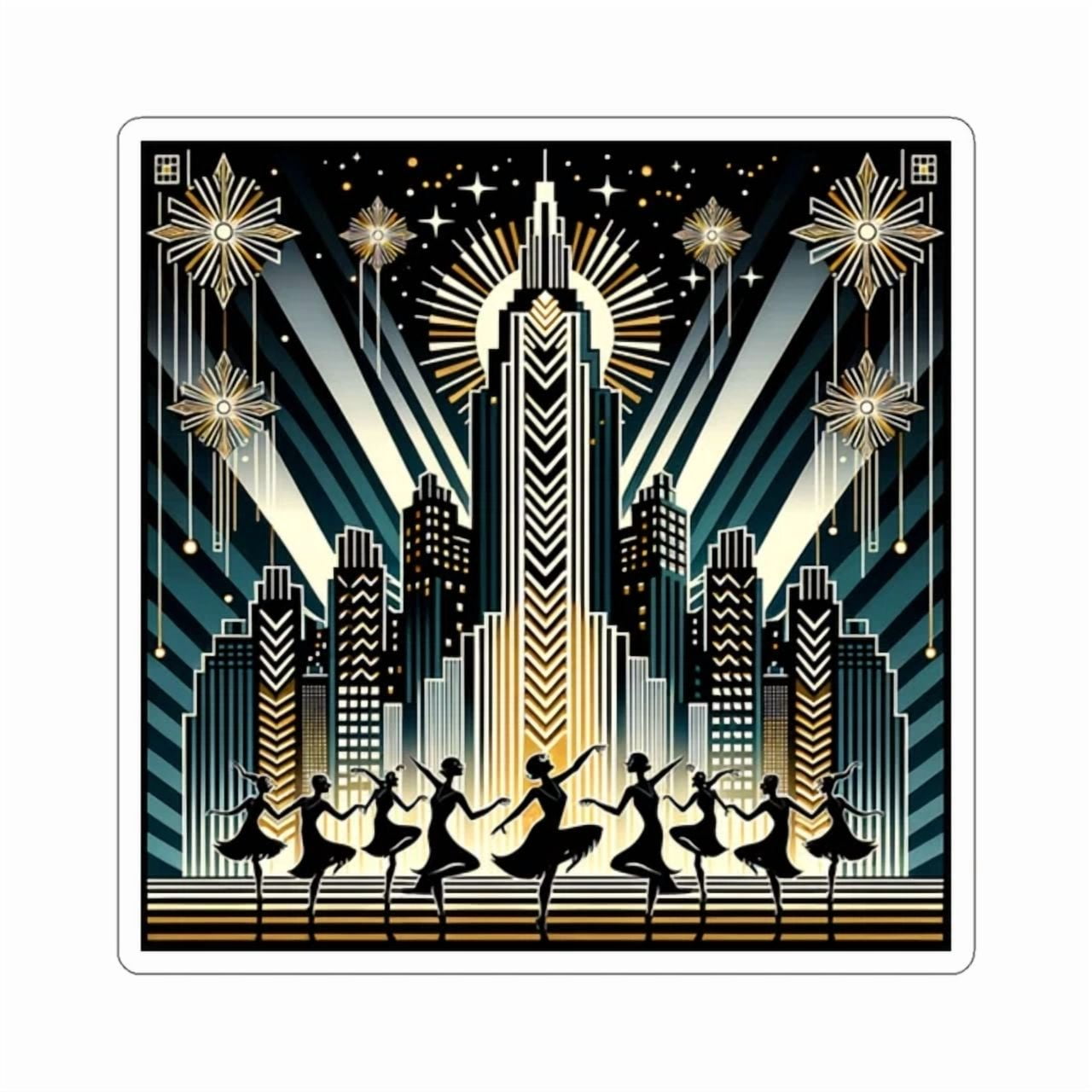 DOPASTICKER Sticker Art Deco Jazz Age Skyline In Gold- Design Preview ...