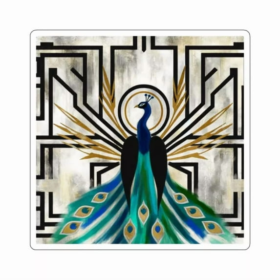 DOPASTICKER Sticker Art Deco Peacock Elegance Vintage Style Retro Gift ...