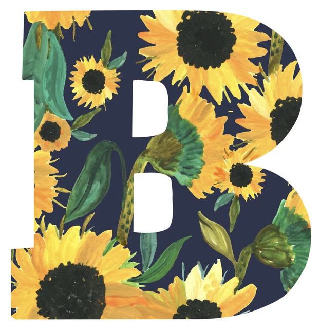 DOPASTICKER Sticker Big Letter Capital B Alphabet Initial Flower ...