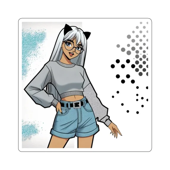 DOPASTICKER Sticker Character Cat Cute Vintage Style- Design Preview ...