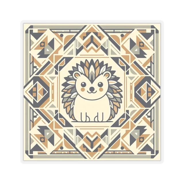 DOPASTICKER Sticker Charming Art Deco Hedgehog Pattern Wallpaper ...