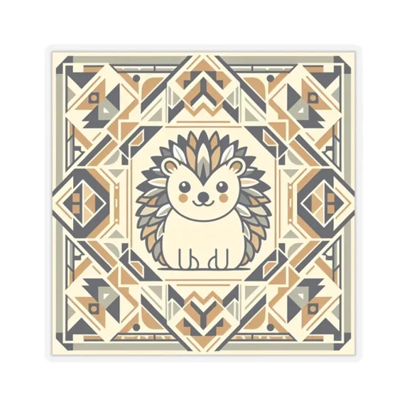 DOPASTICKER Sticker Charming Art Deco Hedgehog Pattern Wallpaper ...
