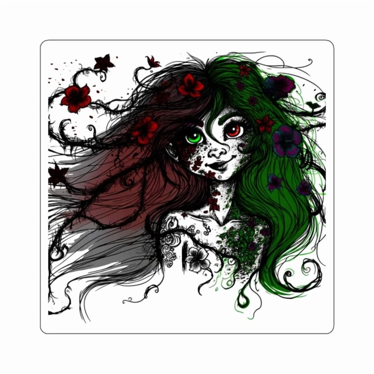 DOPASTICKER Sticker Cursed Muse Ink Art Vintage Style- Design Preview ...