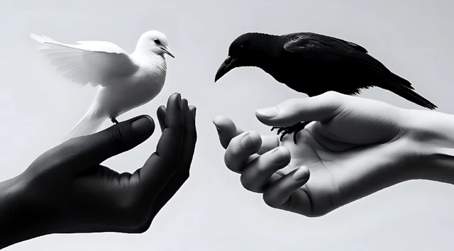 DOPASTICKER Sticker Hands Peace Love Harmony Unity Dove Black White ...