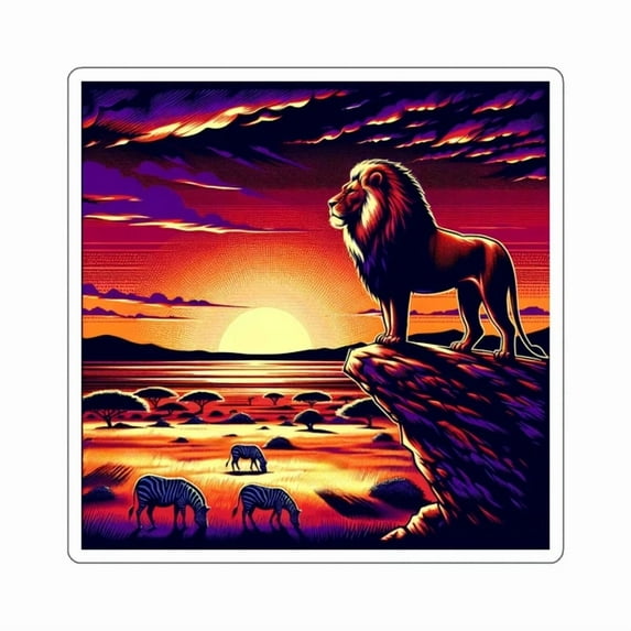 DOPASTICKER Sticker King Of The Jungle Sunset Lion Savanna Safari Decor ...