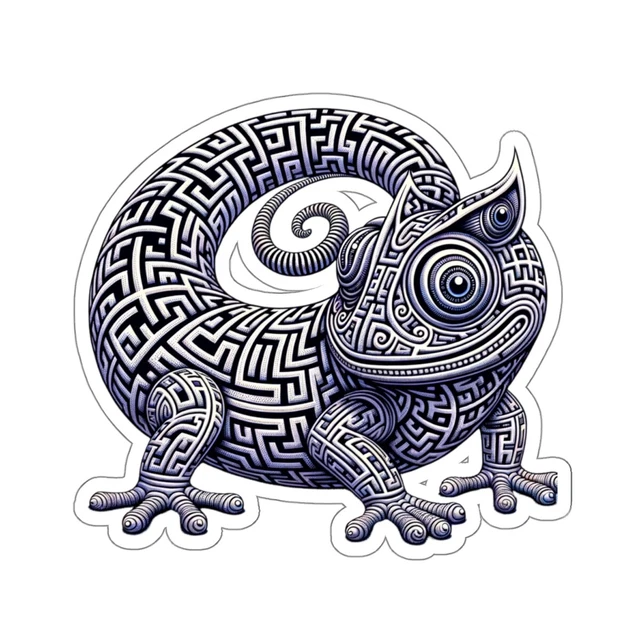 DOPASTICKER Sticker Labyrinthine Lizard Character Intricate Reptile Rad ...