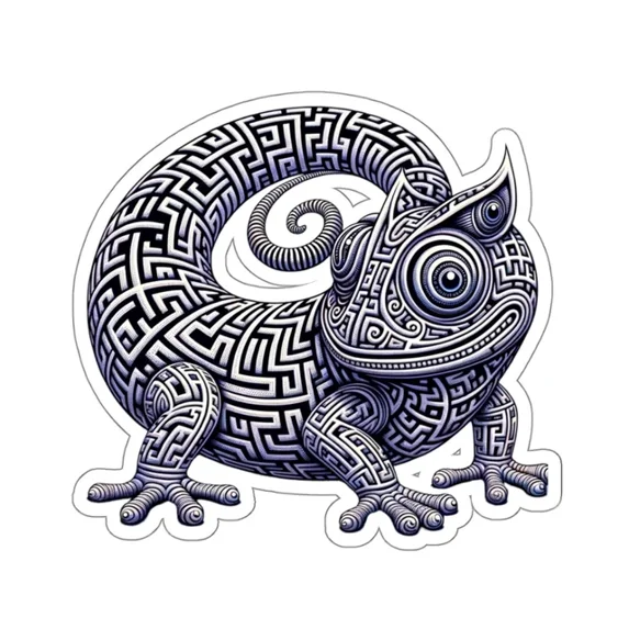 DOPASTICKER Sticker Labyrinthine Lizard Character Intricate Reptile Rad ...