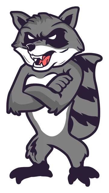 DOPASTICKER Sticker Mean Tough Retro Mascot Animal Eat Trash Arms ...