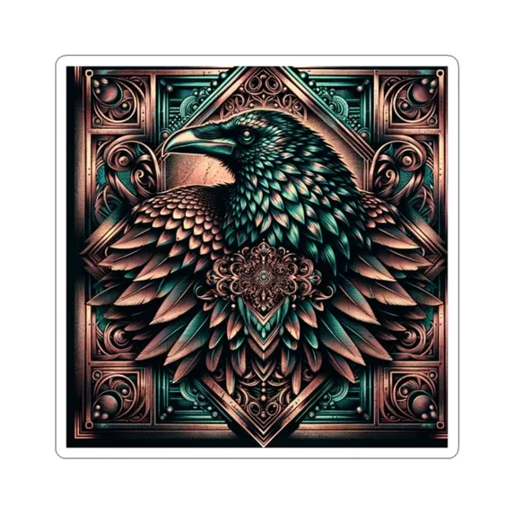 DOPASTICKER Sticker Mid Century Gothic Raven Radial Design- Design ...