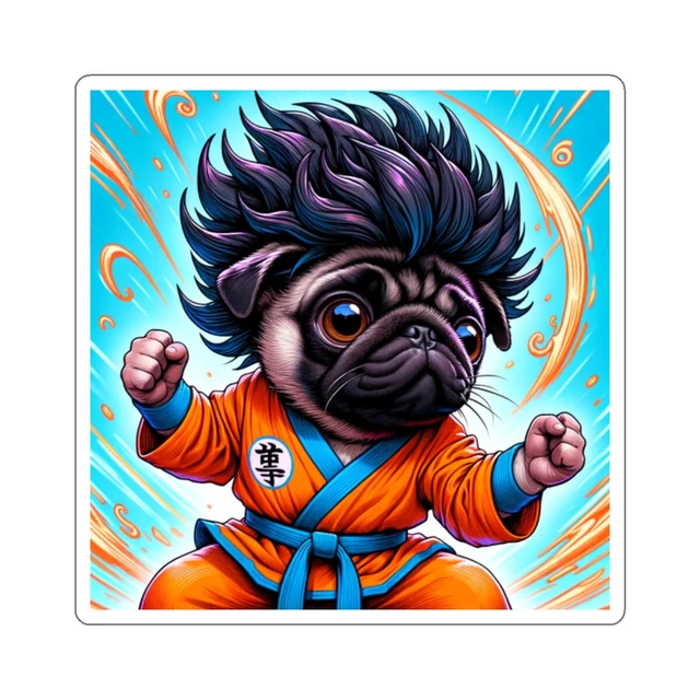 DOPASTICKER Sticker Pug Style Art Print- Design Preview Only Decorative ...