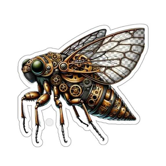 DOPASTICKER Sticker Steampunk Cicada Bug Gears Wings Insect Nature ...