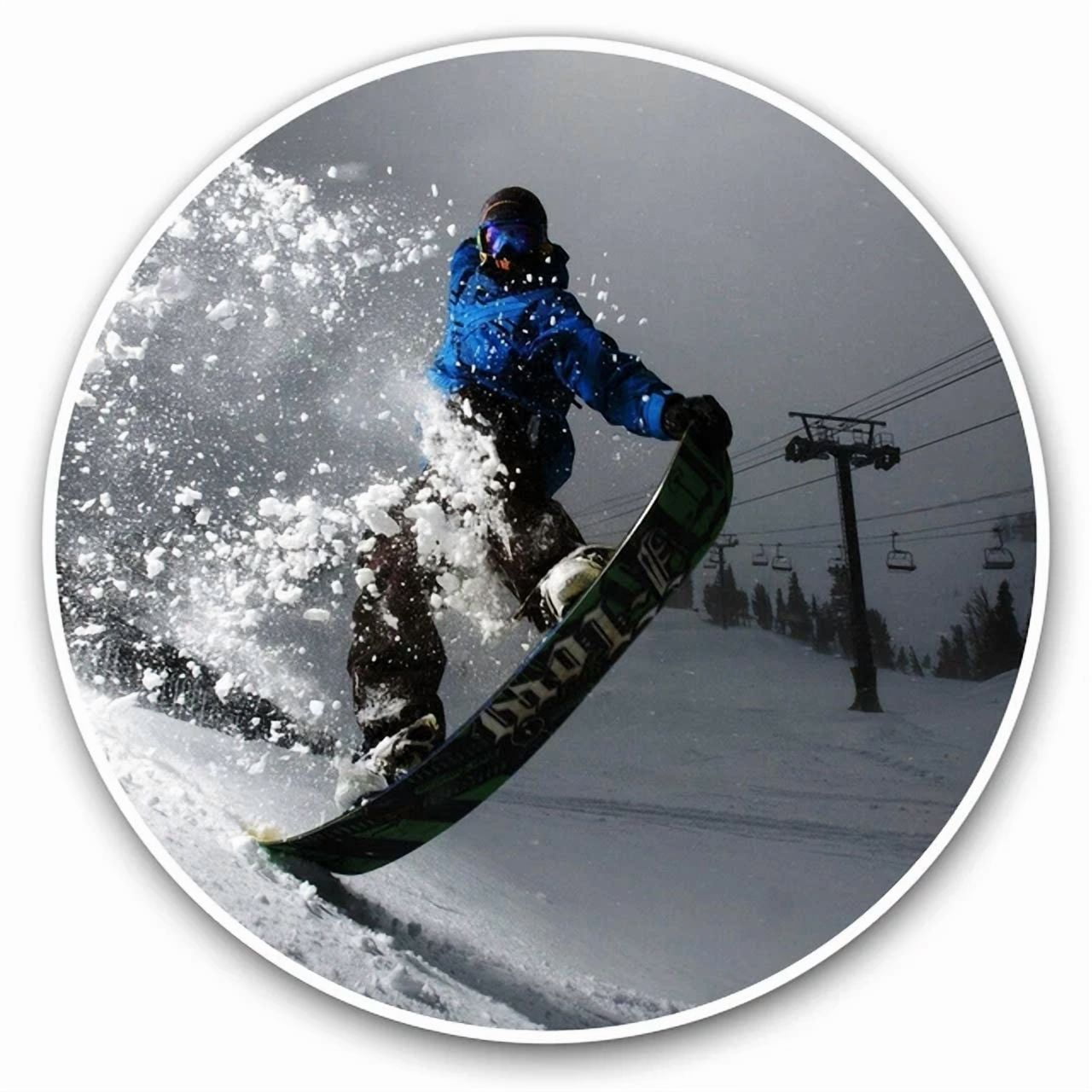DOPASTICKER Stickers -Snowboarder Trick Snow Mountain Cool Gift ...