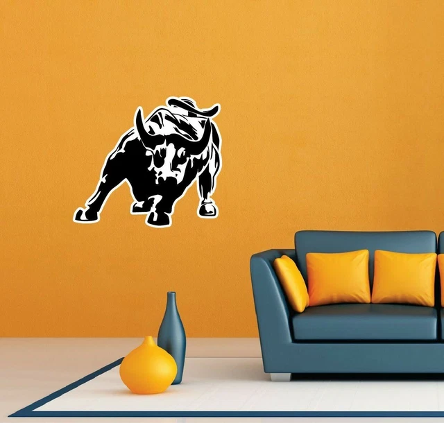 DOPASTICKER Stock Market Bull Nasdaq Room Wall Garage Decor Sticker ...