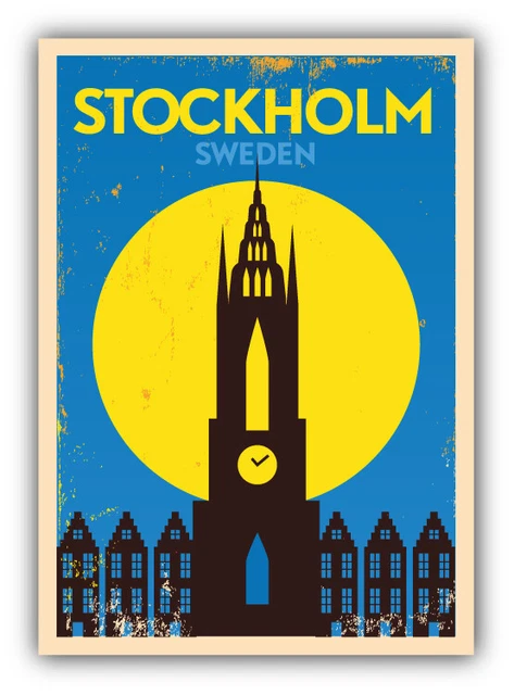 DOPASTICKER Stockholm Sweden Travel Label Sticker Decal Phone Decal ...