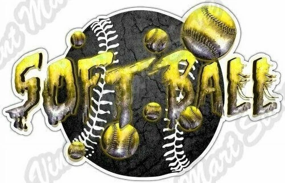 DOPASTICKER Stone Type Softball Baseball Sport Car Window Sticker Decal ...