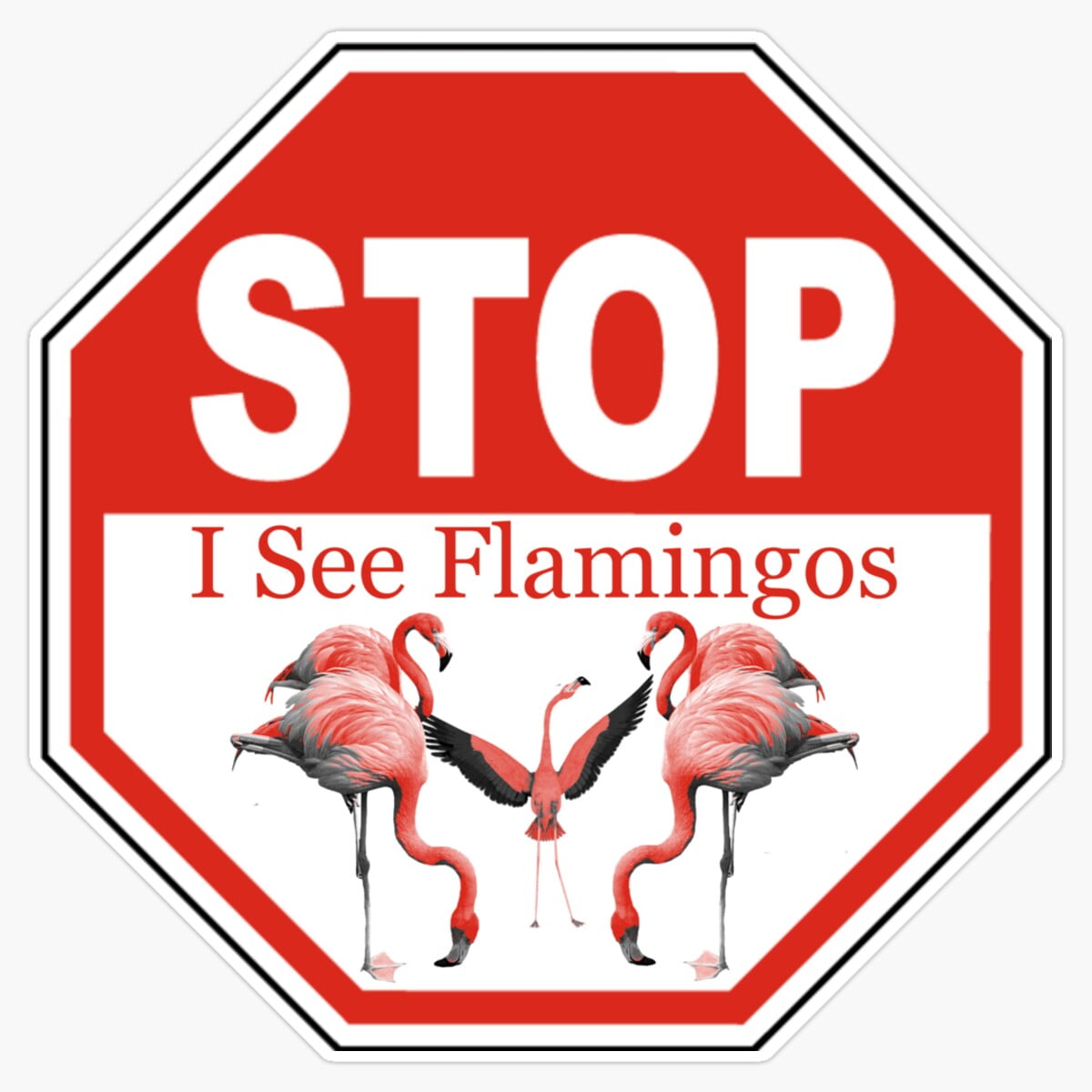DOPASTICKER Stop I See Flamingos Sticker, Phone Sticker Car Stickers ...