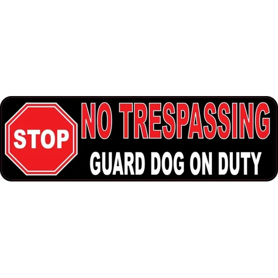 DOPASTICKER Stop Sticker No Trespassing Guard Dog On Duty Sticker Door ...