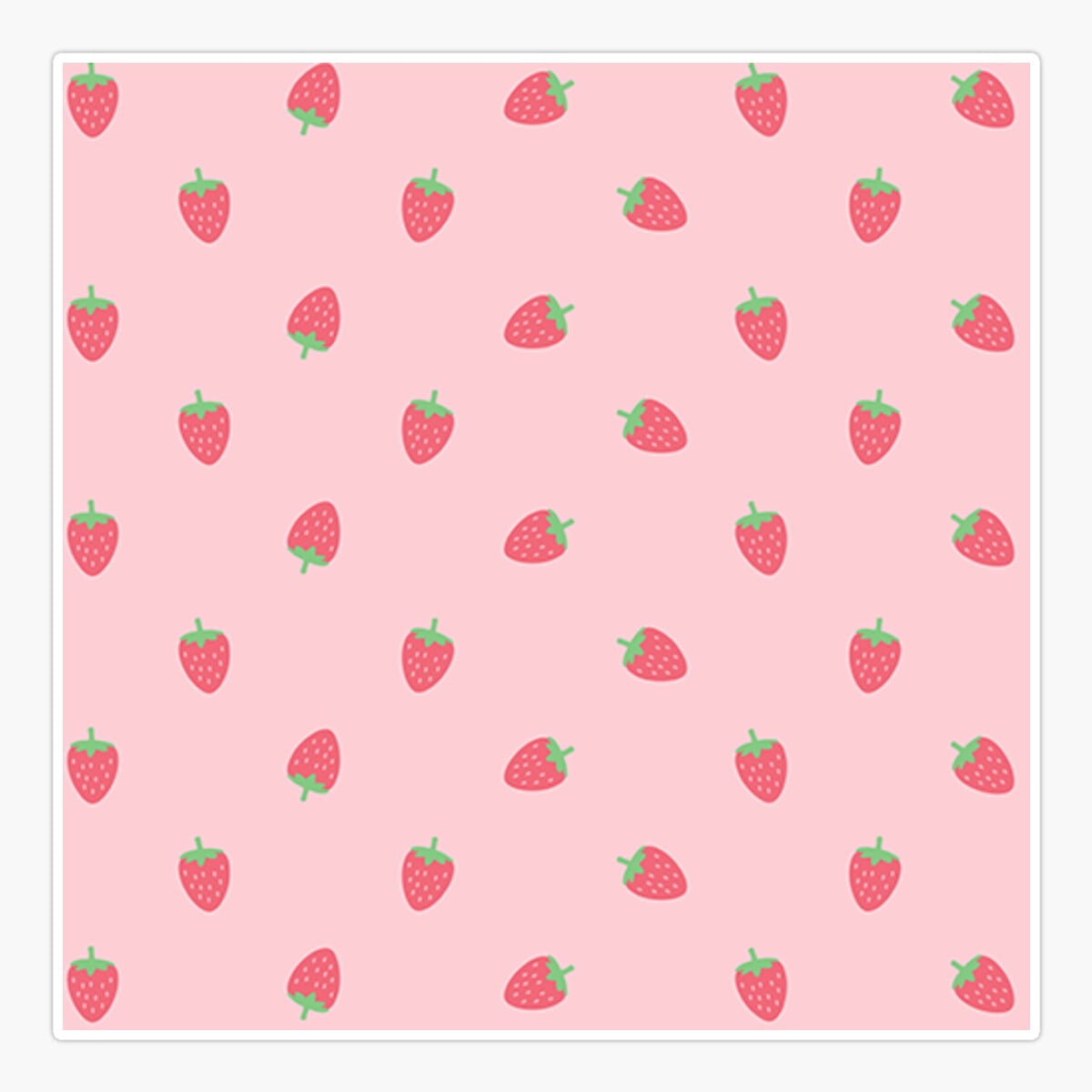 DOPASTICKER Strawberries Kawaii Cute Pastel Pink Cozy Cottagecore ...