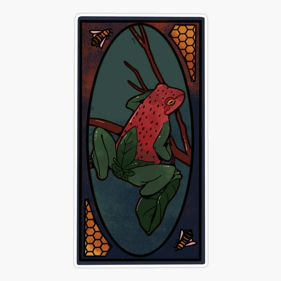 DOPASTICKER Strawberry Frog Sticker, Phone Sticker Water Bottle Sticker ...