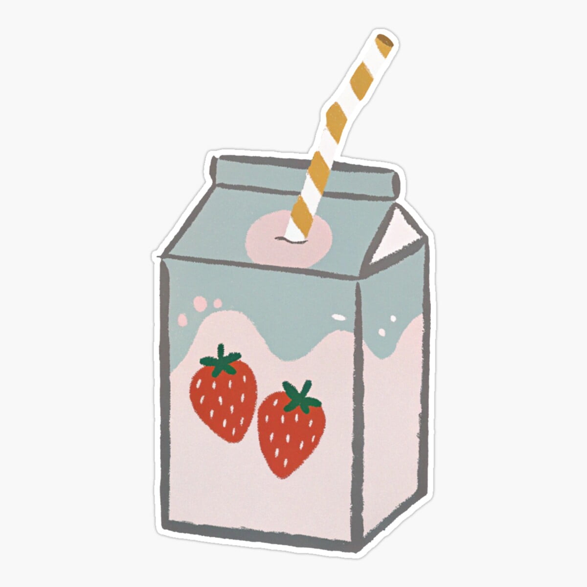 DOPASTICKER Strawberry Milk Cute Sticker, Phone Sticker Car Stickers ...