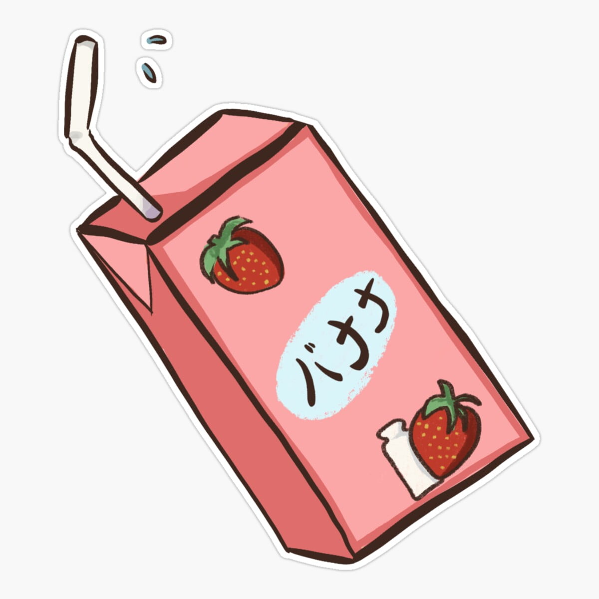 DOPASTICKER Strawberry Milk Cute Sticker, Phone Sticker Water Bottle ...