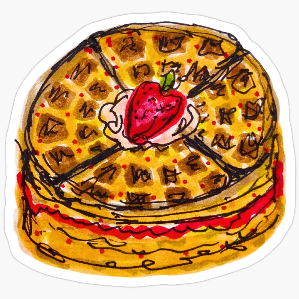 DOPASTICKER Strawberry Waffles Sticker Phone Sticker, Latop Sticker ...