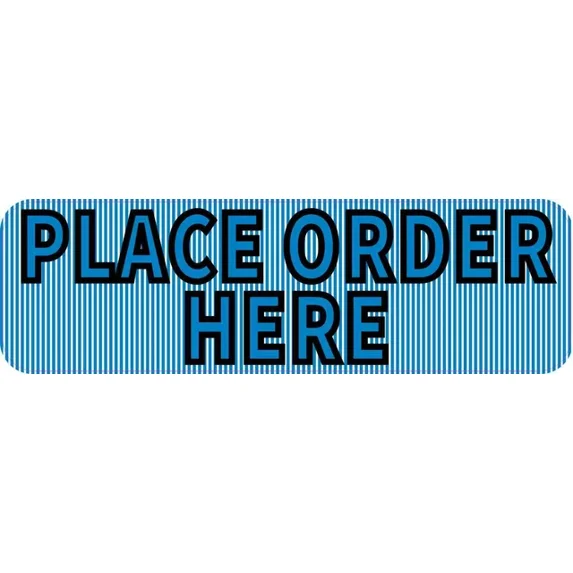 DOPASTICKER Striped Blue Place Order Here Sticker Business Sticker ...