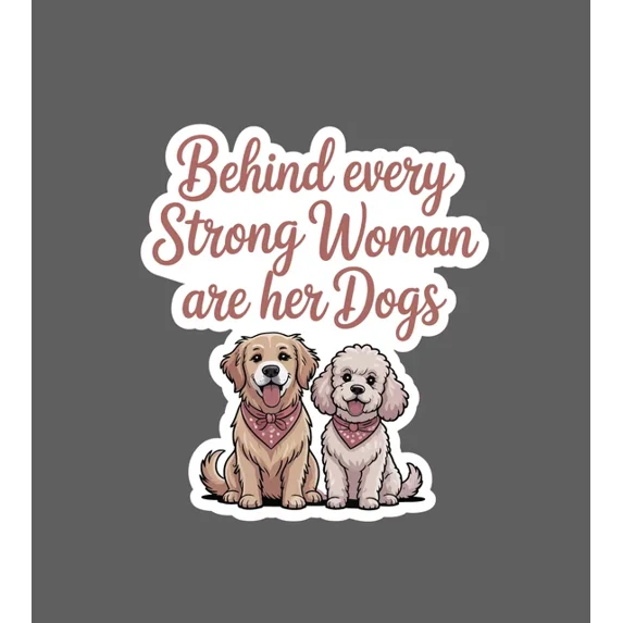 DOPASTICKER Strong Woman'S Dogs Sticker Puppies Love Family Quote Gift ...