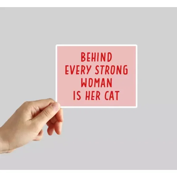 DOPASTICKER Strong Woman Sticker Cat Lover Laptop Sticker Notebook Deca ...