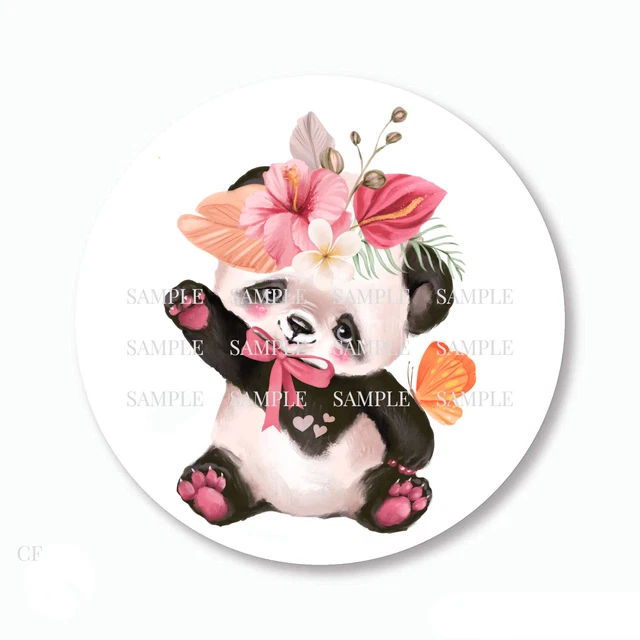 DOPASTICKER Stunning Floral Panda Bear Scrapbook Stickers Favor Phone ...